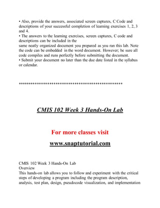 Cmis 102 Effective Communication / snaptutorial.com | Programming ...