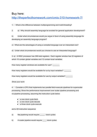 CMIS 310 HOMEWORK 7 | PDF