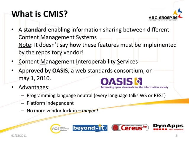 CMIS Introduction | PPTX | Web Development | Internet