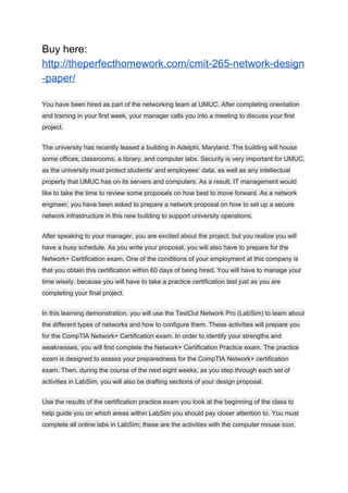 CMIT 265 NETWORK DESIGN PAPER | PDF