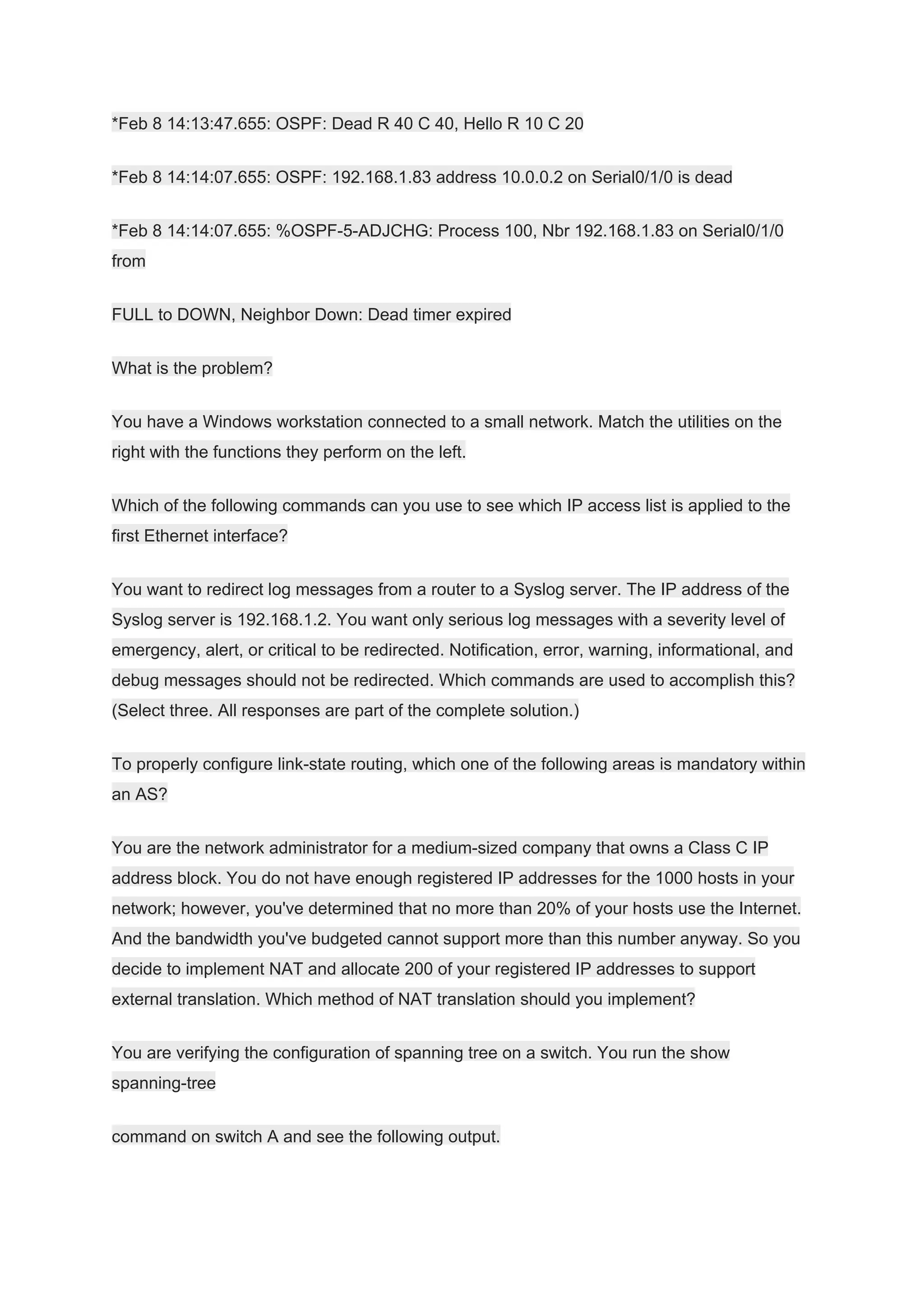 CMIT 350 FINAL EXAM CCNA CERTIFICATION PRACTICE EXAM | PDF