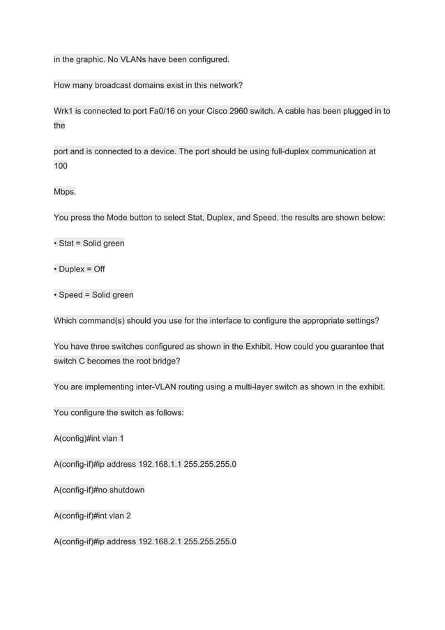 CMIT 350 FINAL EXAM CCNA CERTIFICATION PRACTICE EXAM | PDF