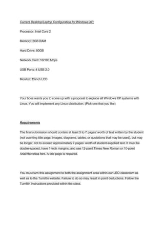 CMIT 391 LINUX IMPLEMENTATION PROPOSAL | PDF