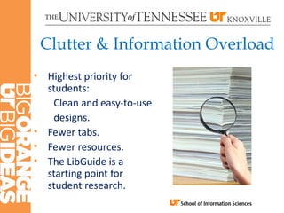 LibGuide Design: What Are the Experiences and Guidelines at Other ...