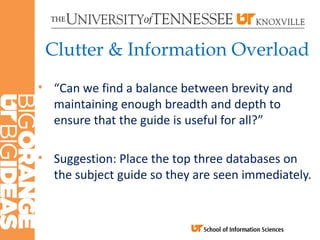 LibGuide Design: What Are the Experiences and Guidelines at Other ...