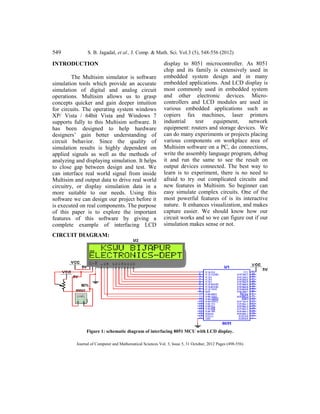 Microcontroladores: Interfaz del microcontrolador 8051 con LCD usando el simulador Multisim | PDF