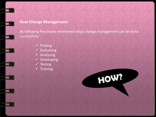 Impact of Change management on new software development research | PPTX