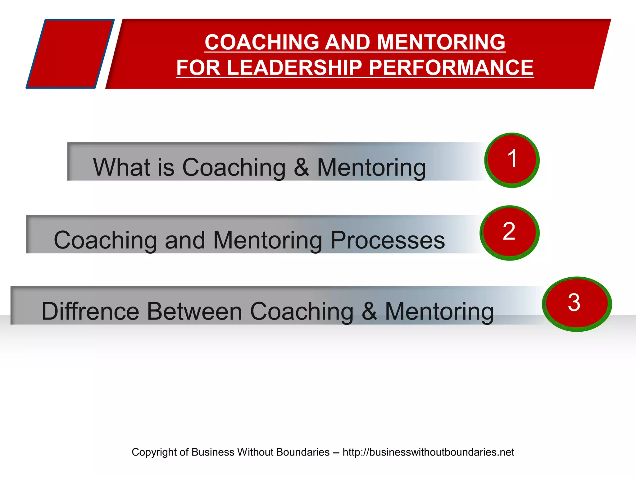 Coaching & Mentoring for Leadership Performance | PPTX