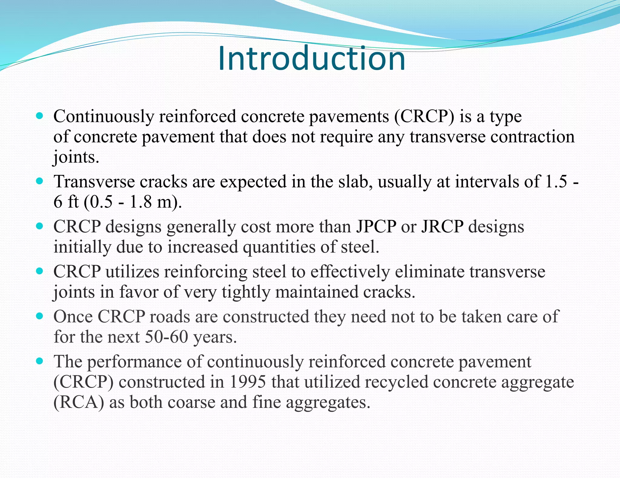 Continuously reinforced concrete pavement seminar ppt by chandramohan ...