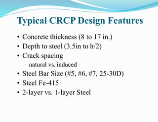 Continuously reinforced concrete pavement seminar ppt by chandramohan ...