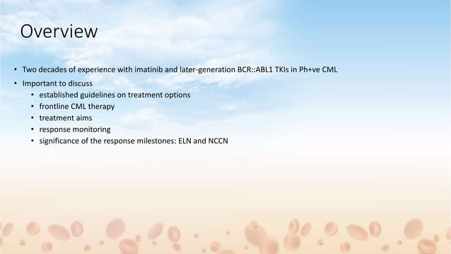 Upfront treatment of CML: How to select TKI?.pptx | Blood Disorders ...