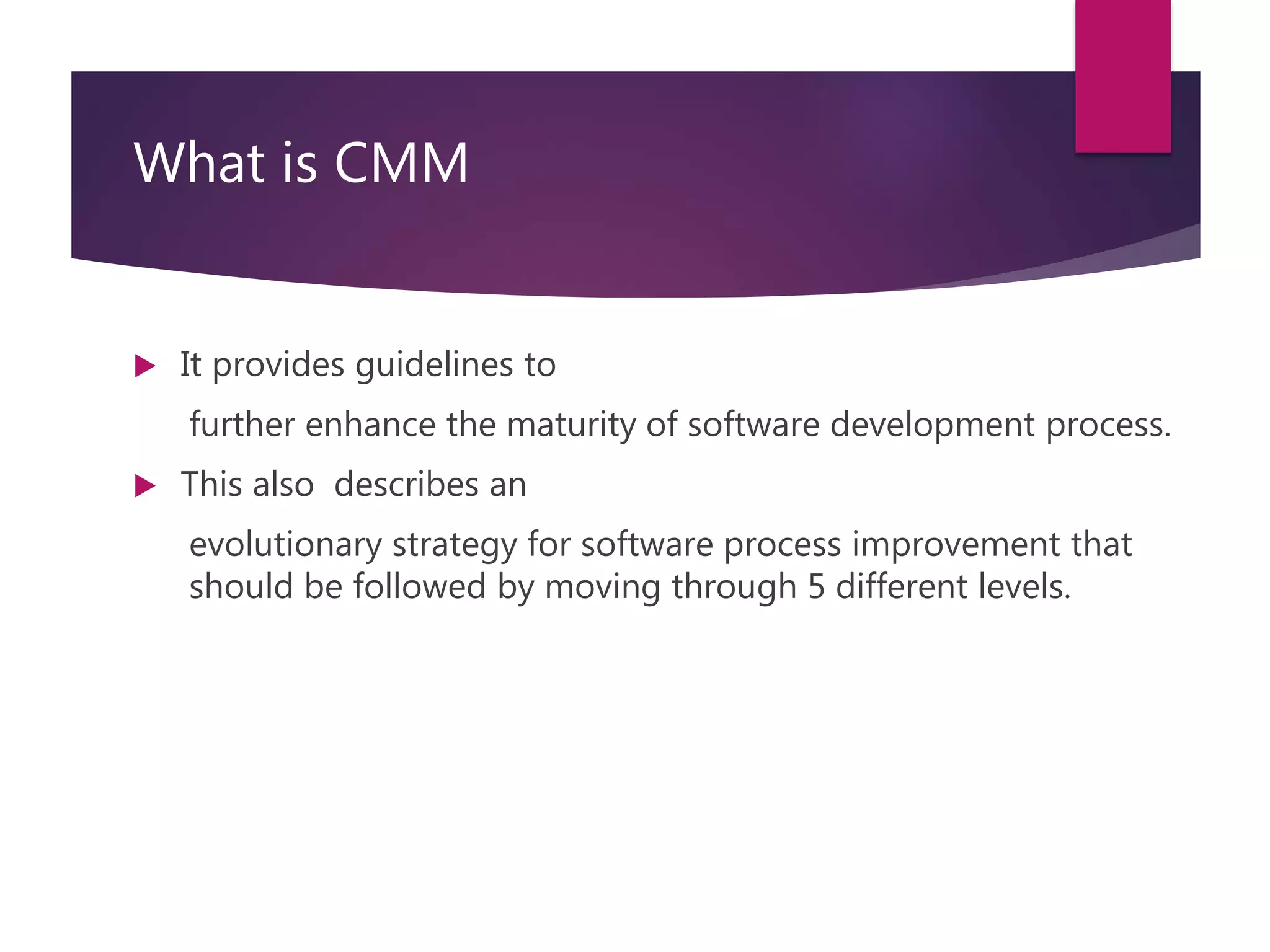 Capability Maturity Model (CMM) in Software Engineering | PPT