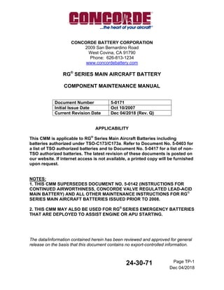 manual de baterias concorde para aviación | PDF