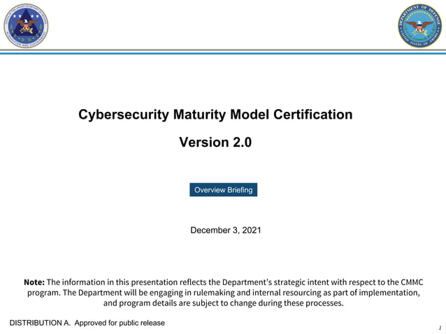 Cybersecurity Maturity Model Certification | PDF