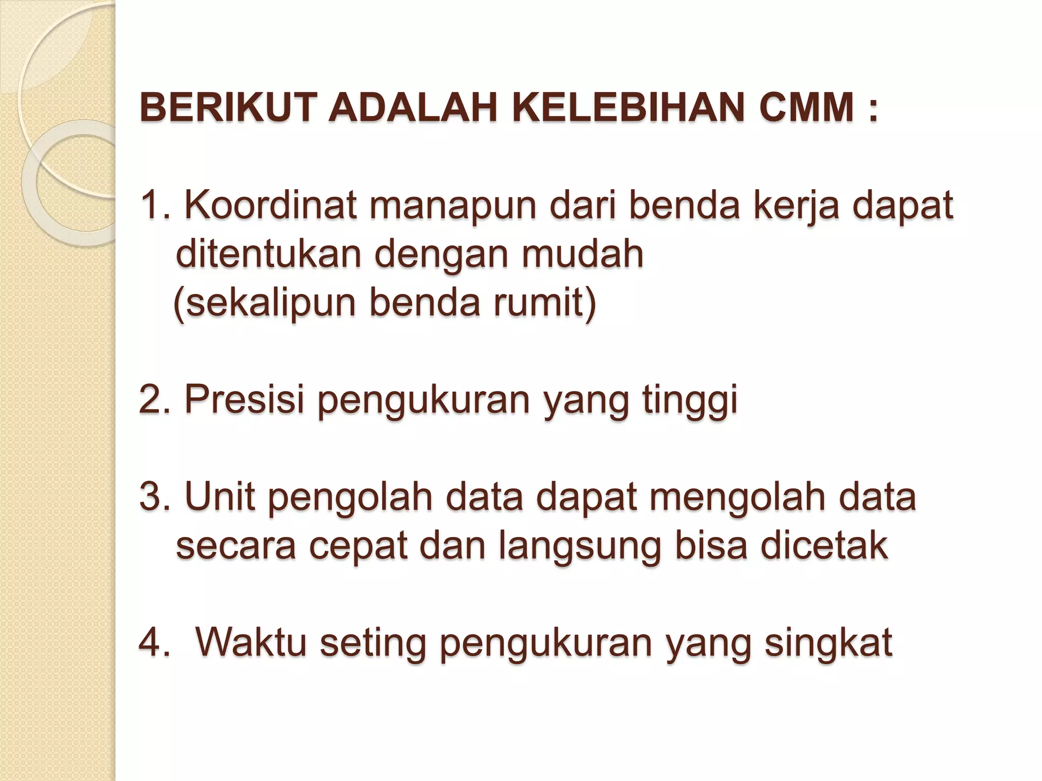 Cmm ( coordinate measuring machine ) | PPTX