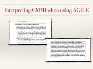 CMMI-AGILE - Love and HATE | PPT