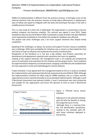 Cmmi 2.0 deployment case study | PDF