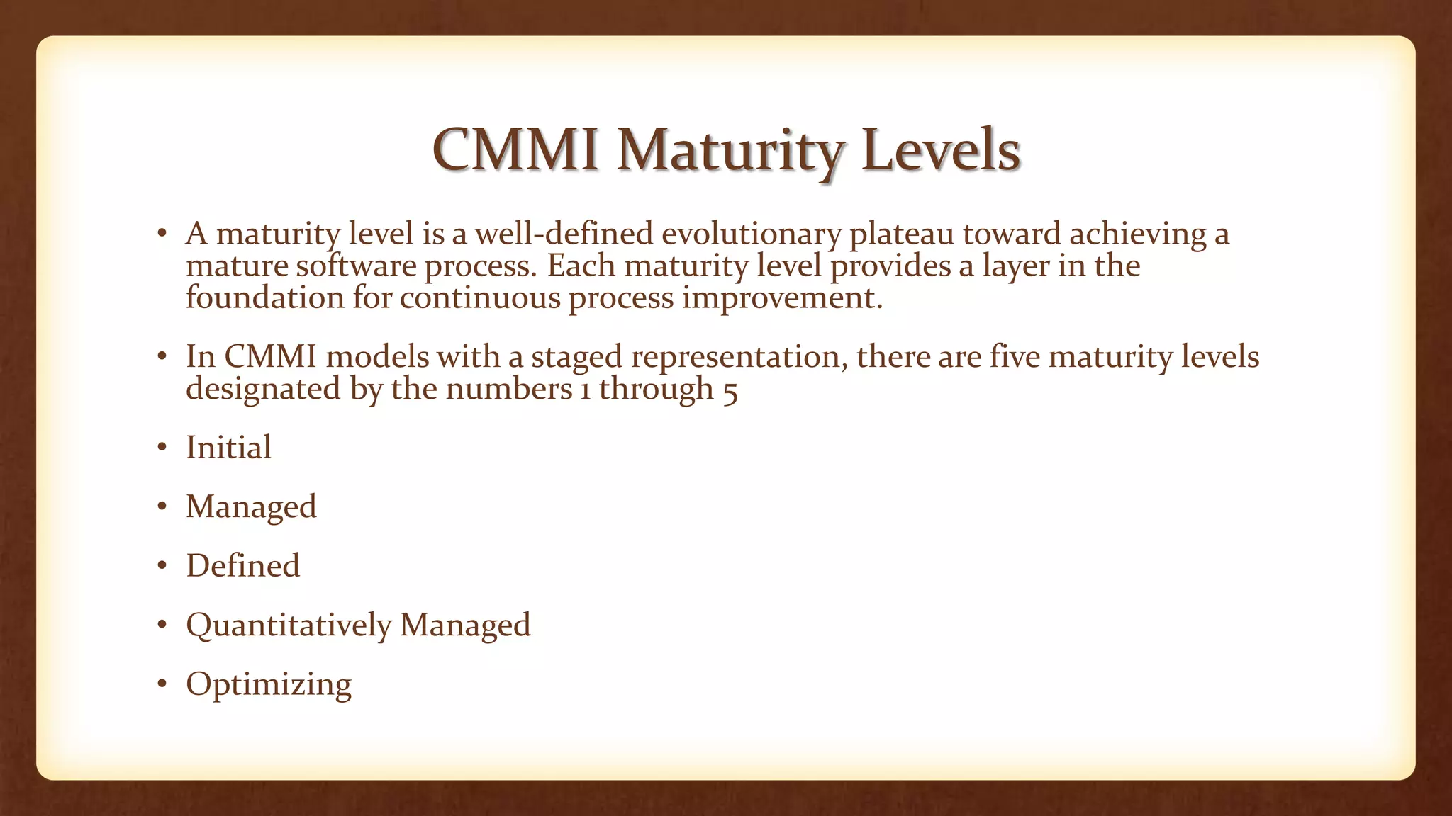 Cmmi and its level | PPT