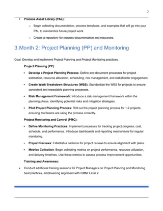 Strategice Plan for CMMI Implementation For Next 3 Months | PDF