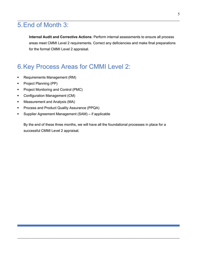 Strategice Plan for CMMI Implementation For Next 3 Months | PDF
