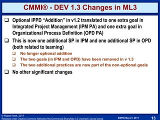 Changes in CMMI-DEV and SCAMPI-A v1.3 - An Implementation Perspective | PDF