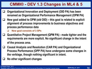 Changes in CMMI-DEV and SCAMPI-A v1.3 - An Implementation Perspective | PDF