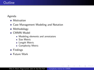 Metrics for the Case Management Modeling and Notation (CMMN) Specification | PDF