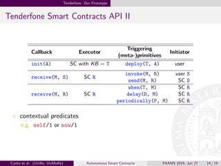 Towards Agent-oriented Blockchains: Autonomous Smart Contracts | PPT