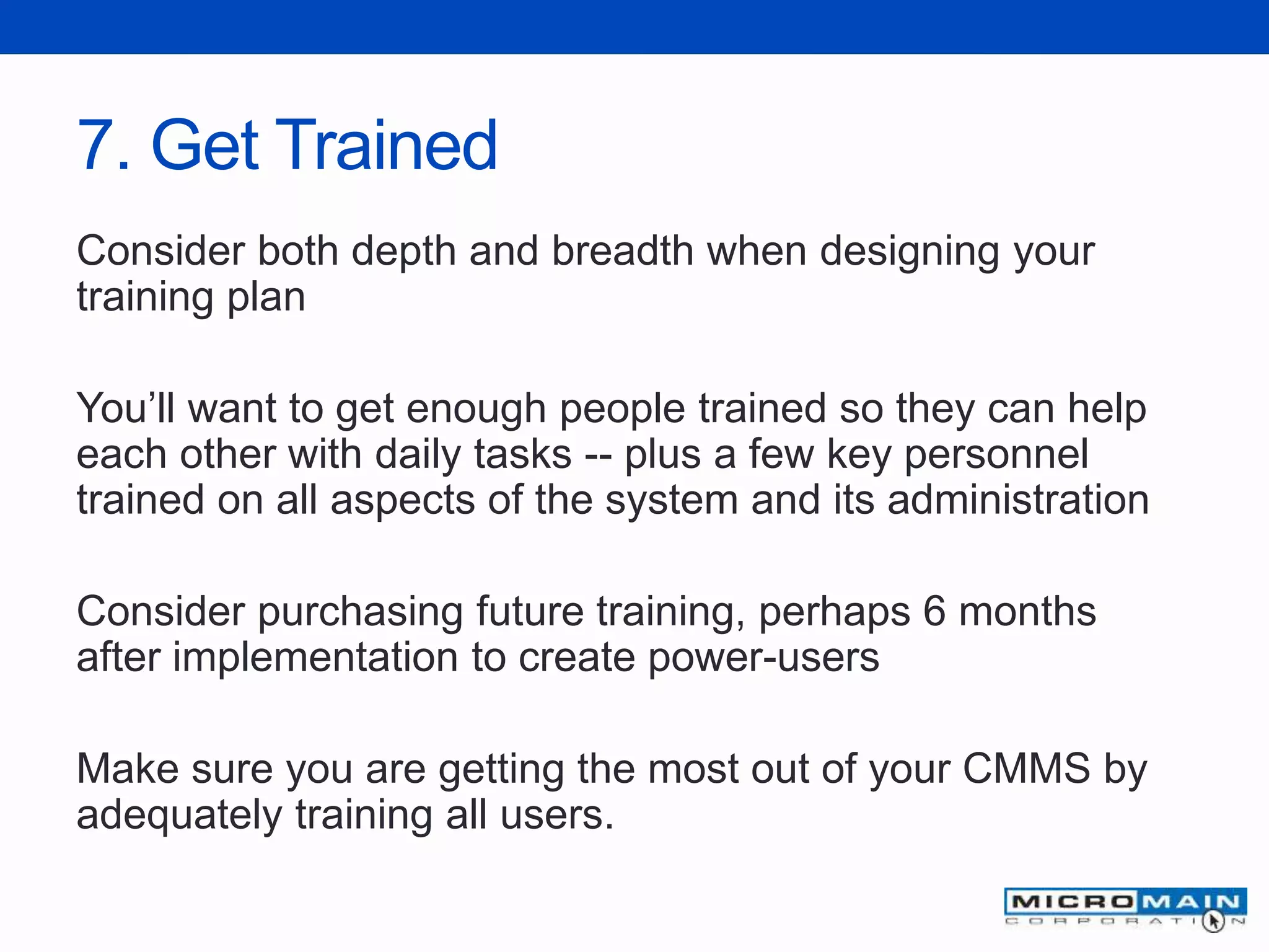 8 Steps to Successful CMMS Implementation | PPTX