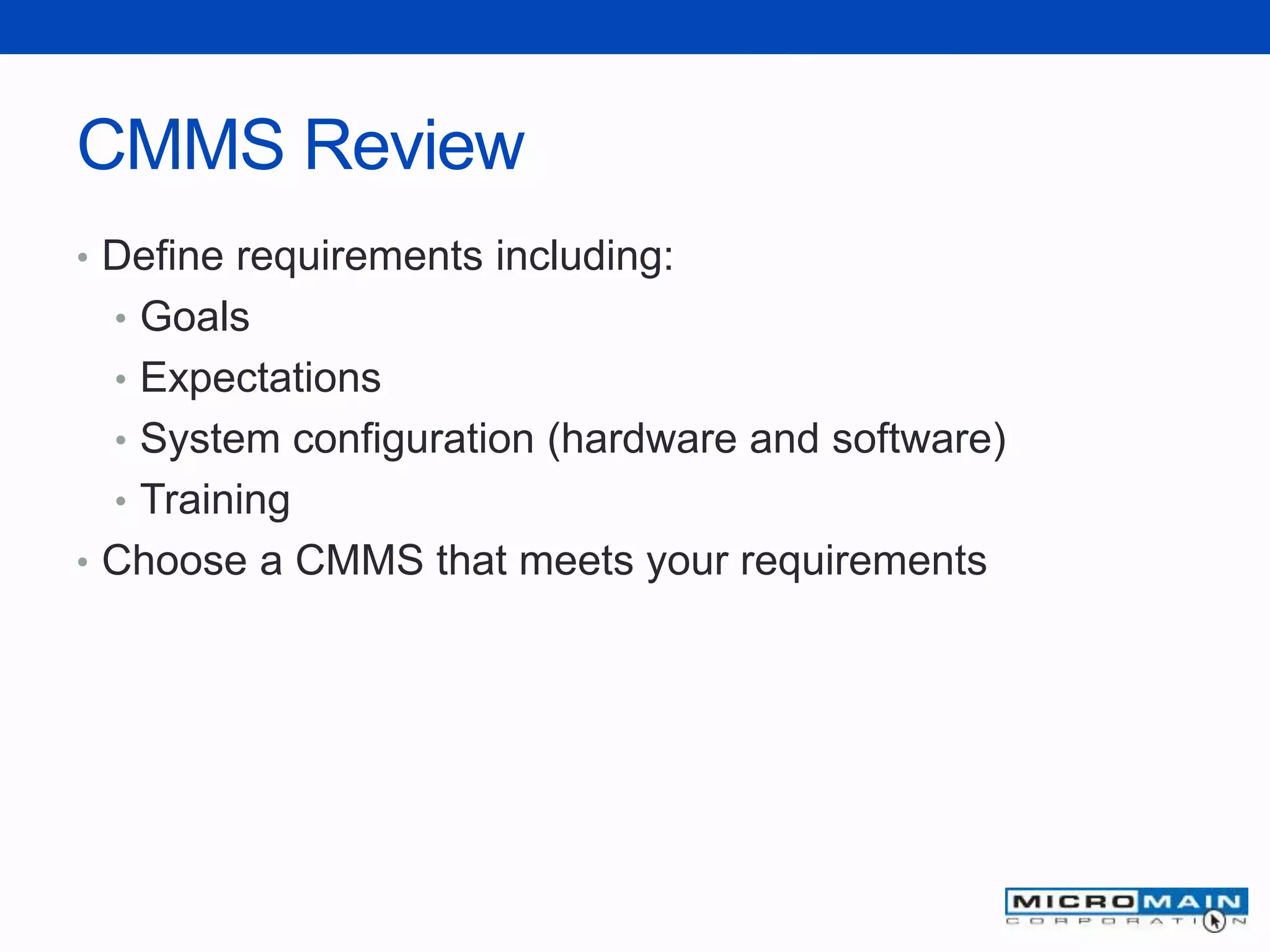 8 Steps to Successful CMMS Implementation | PPTX