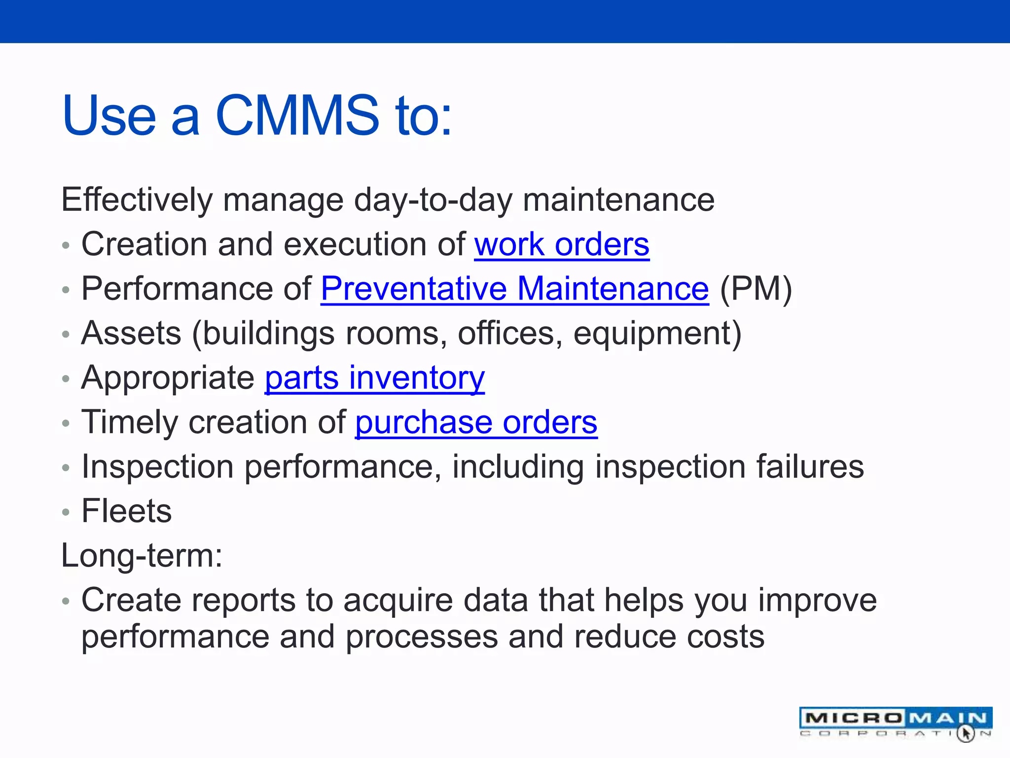 8 Steps to Successful CMMS Implementation | PPT