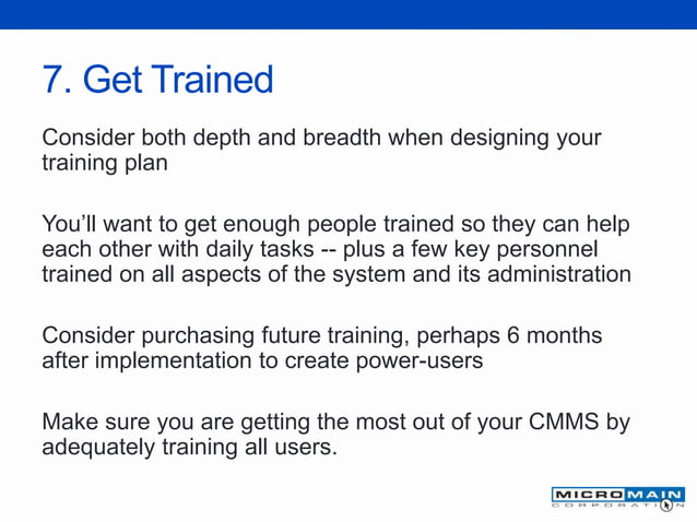 8 Steps to Successful CMMS Implementation | PPTX