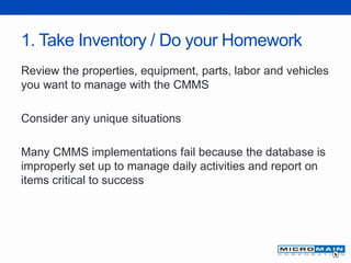 8 Steps to Successful CMMS Implementation | PPTX