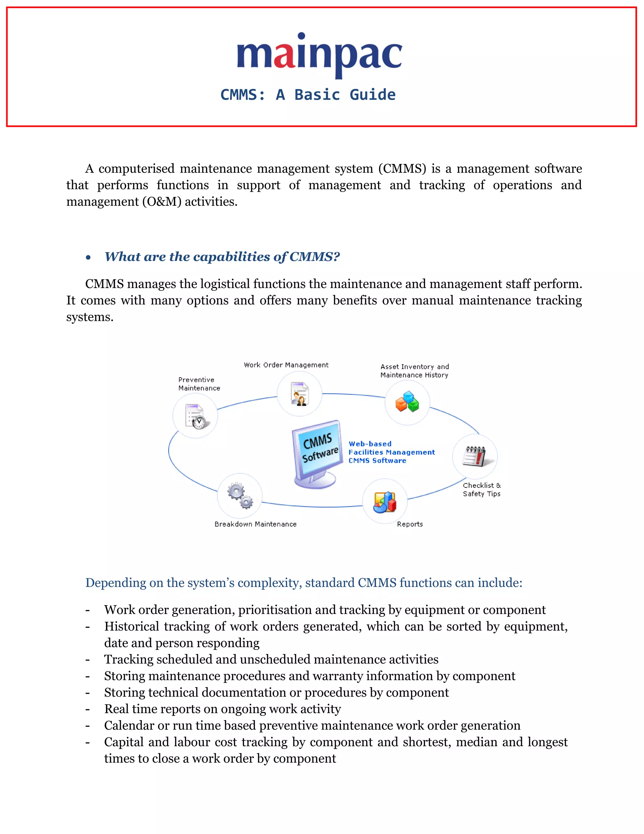 Cmms a basic guide | PDF