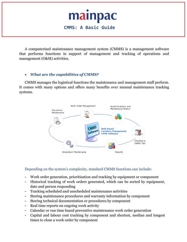 Cmms a basic guide | PDF