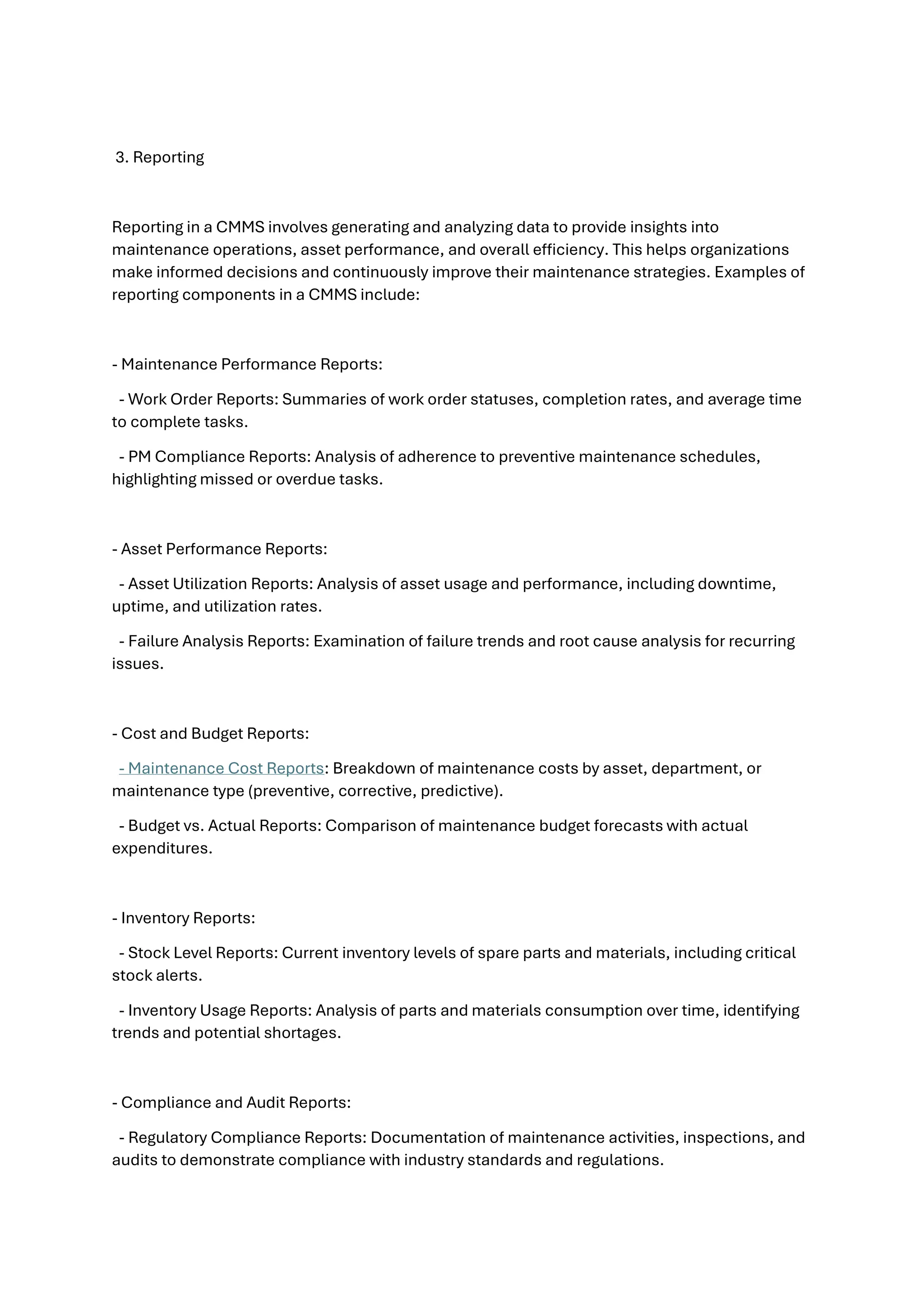 COMPUTERIZED MAINTENANCE MANAGEMENT SOFTWARE CMMS as Master Data ...