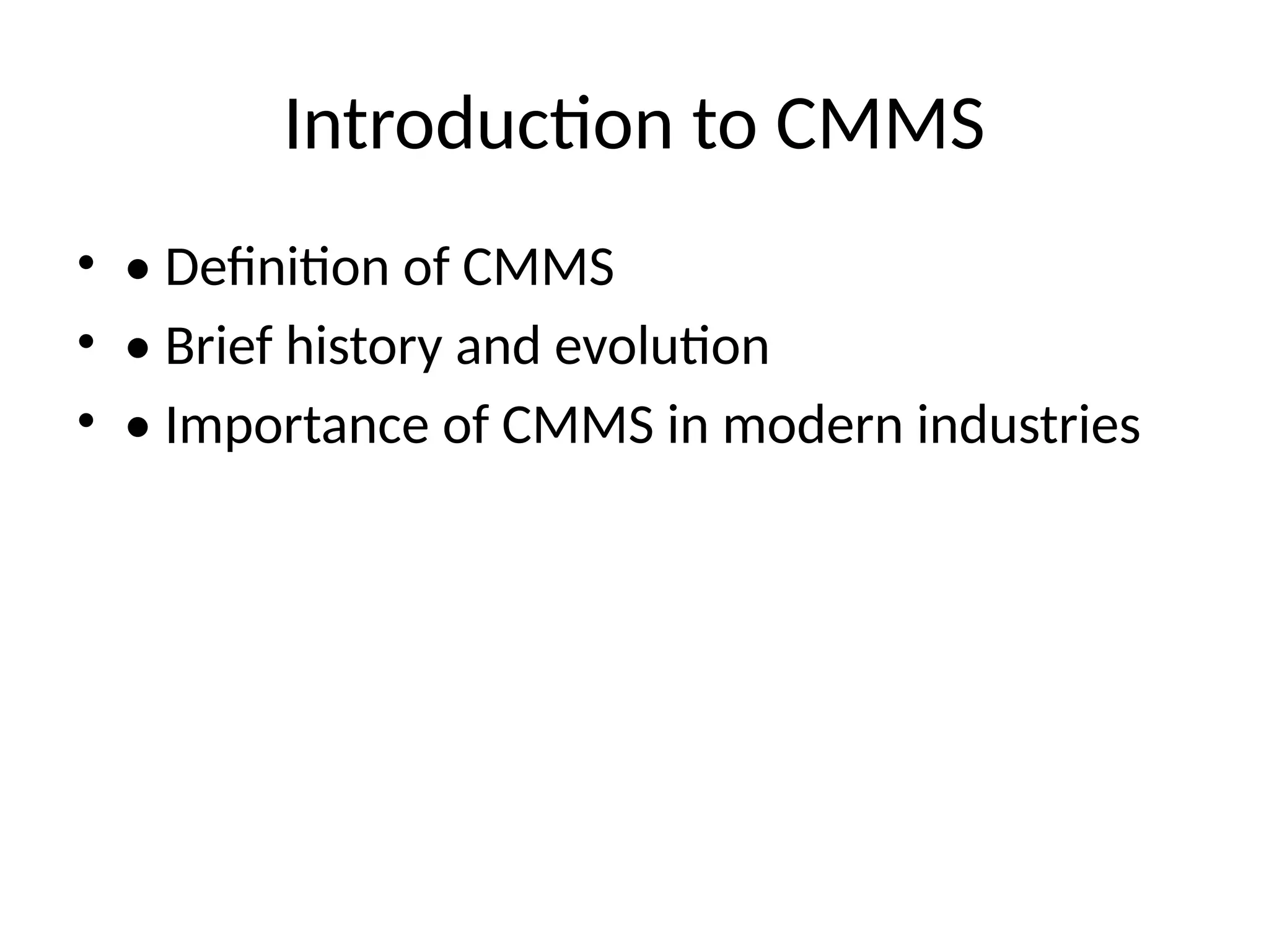 CMMS Presentation template to be enriched | PPTX