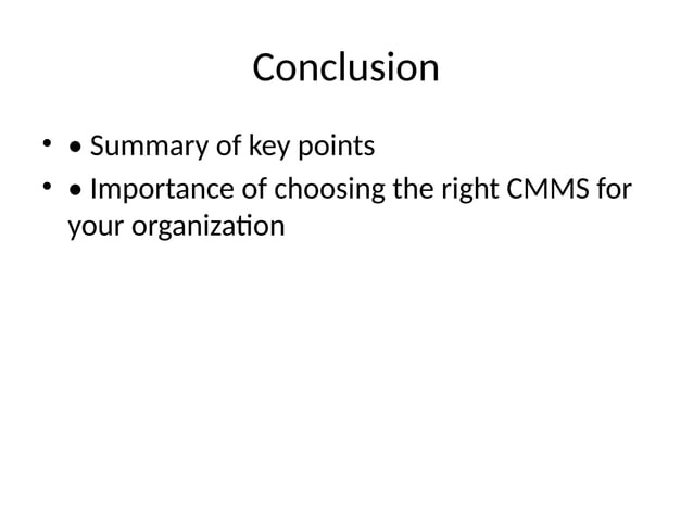 CMMS Presentation template to be enriched | PPTX