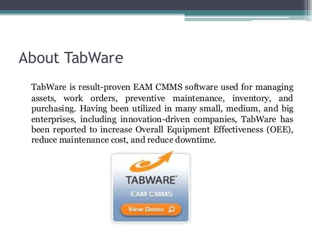 TabWare – EAM CMMS Software by AssetPoint TabWare – EAM CMMS Software by AssetPoint