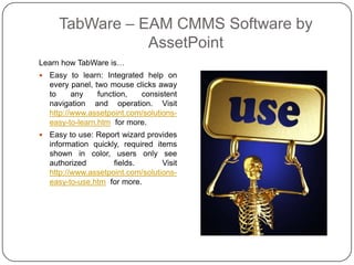 TabWare – EAM CMMS Software Solution | PPT
