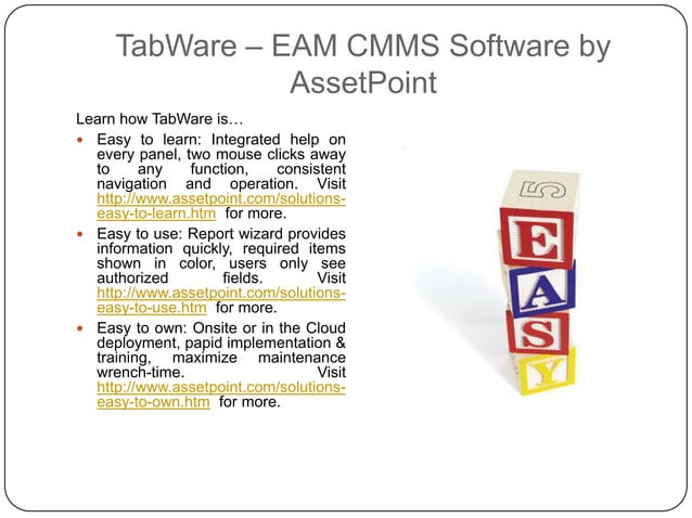 TabWare – EAM CMMS Software Solution | PPT