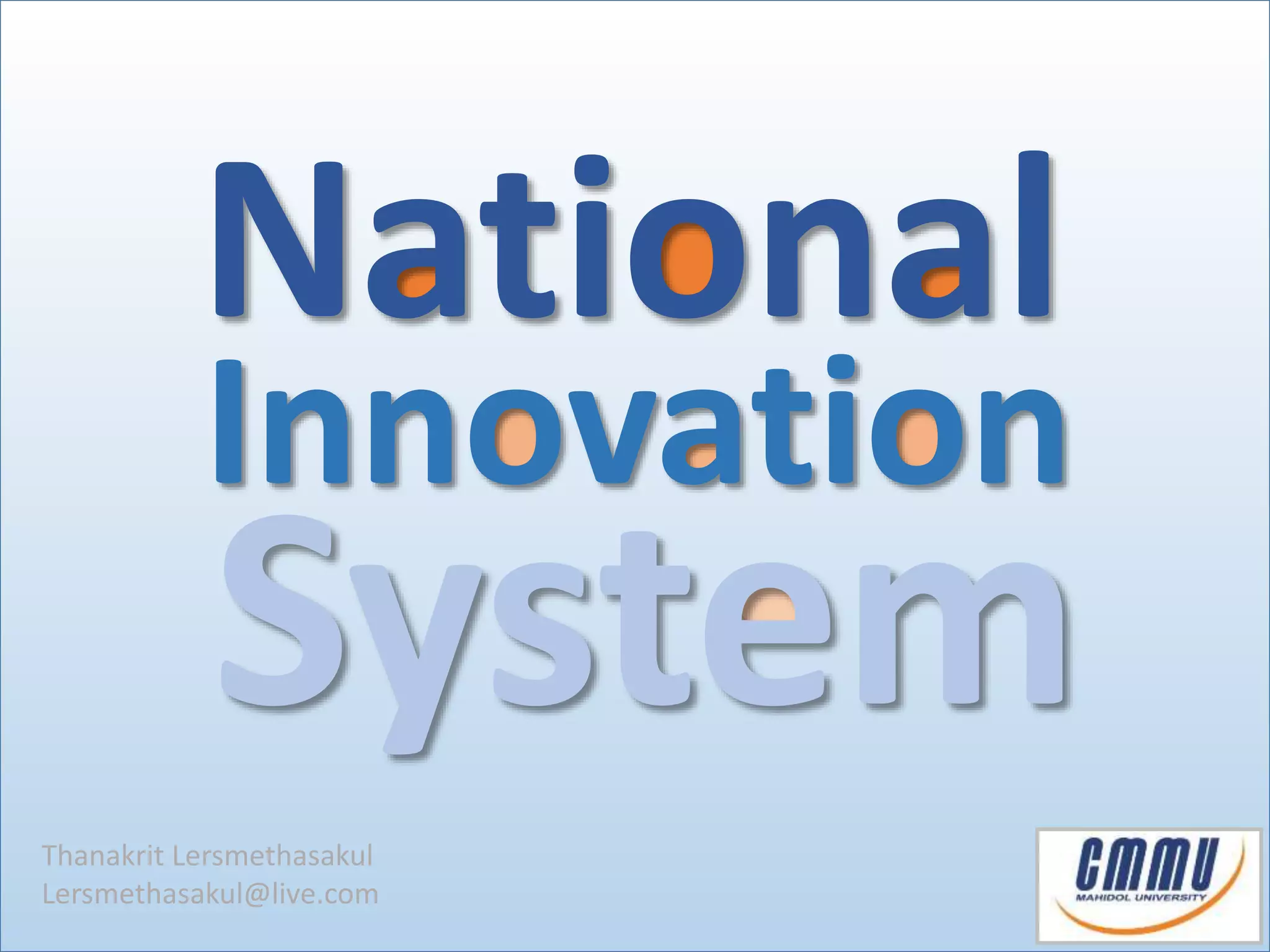 National Innovation Systems | PPTX