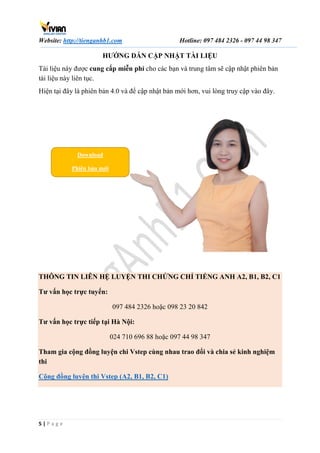 Cẩm nang luyện thi b1,b2.theo định dạng vstep.version 4.0 | PDF