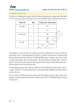 Cẩm nang luyện thi b1,b2.theo định dạng vstep.version 4.0 | PDF