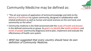 AN INTRODUCTION TO COMMUNITY MEDICINE | PPTX