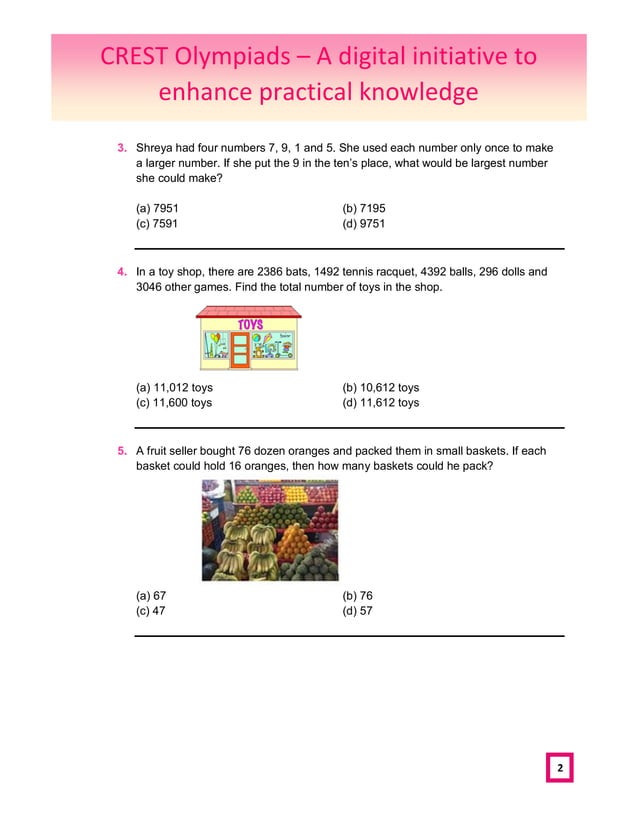 Cmo sample-papers-for-class-2 | PDF