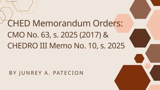 CMO 63 S 2025 & CMO 10 S 2025.pptx EDD REPORT | PPTX