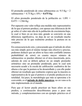 Cómo aforar un potrero para pastoreo correctamente | DOCX
