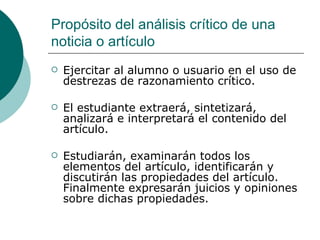 CóMo Analizar Una Noticia | PPT