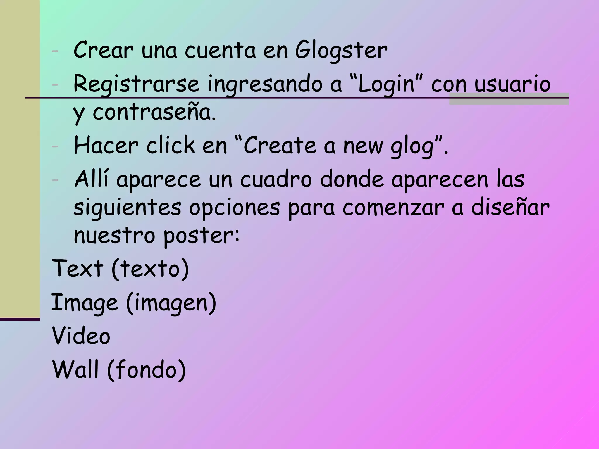 Cómo crear un poster digital en glogster | PPT